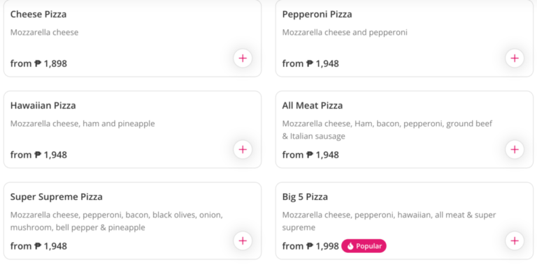 Big Guys Pizza Philippines Menu & Prices Updated 2025