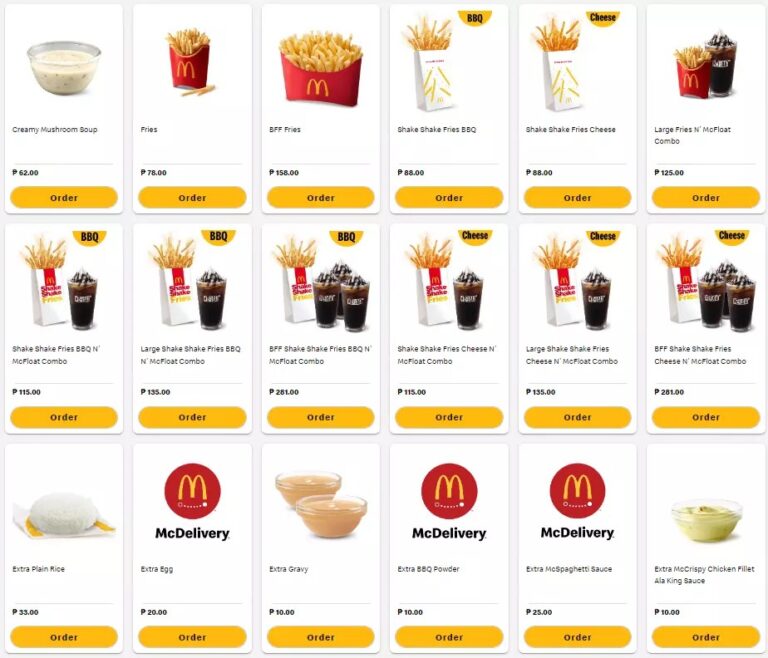 McDonald’s Menu Philippines Prices Updated 2025