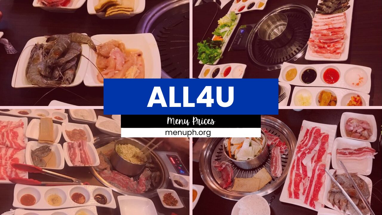 ALL4U MENU PHILIPPINES & UPDATED PRICES 2025